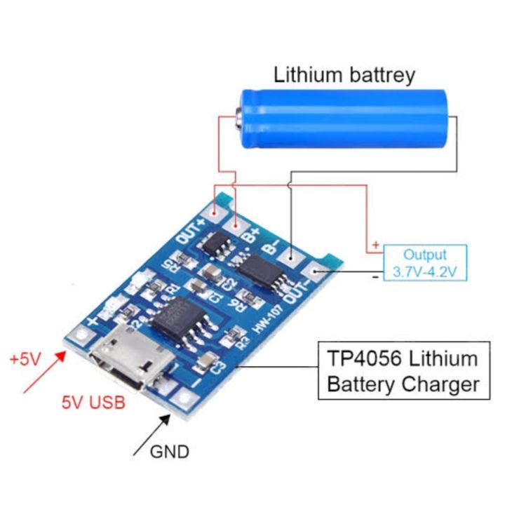 5V 1A Battery Charger Module Board 3.7V 4.2V Lithium 18650 Battery ...