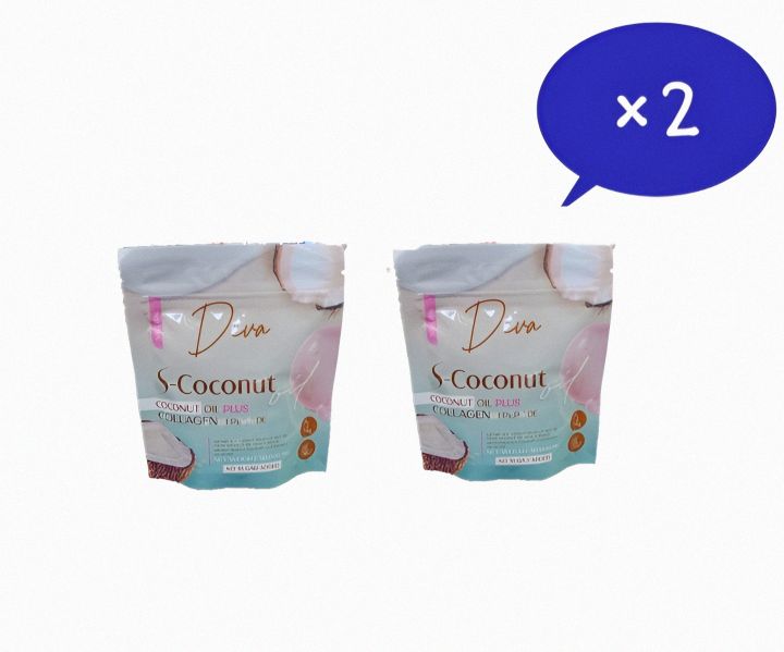 Deva s-coconut คุมหิวอิ่มนานน้ำมันมะพร้าวชนิดผง ผสมคอลลาเจนไดเปปไทด์และไฟเบอร์ 50 กรัม จำนวน 2 ...
