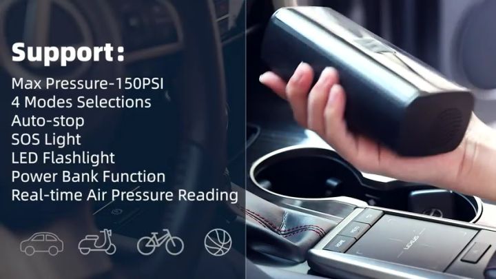 HGV (Ready Stock) Portable Car Tyre Inflator Tyre Pressure Pump ...