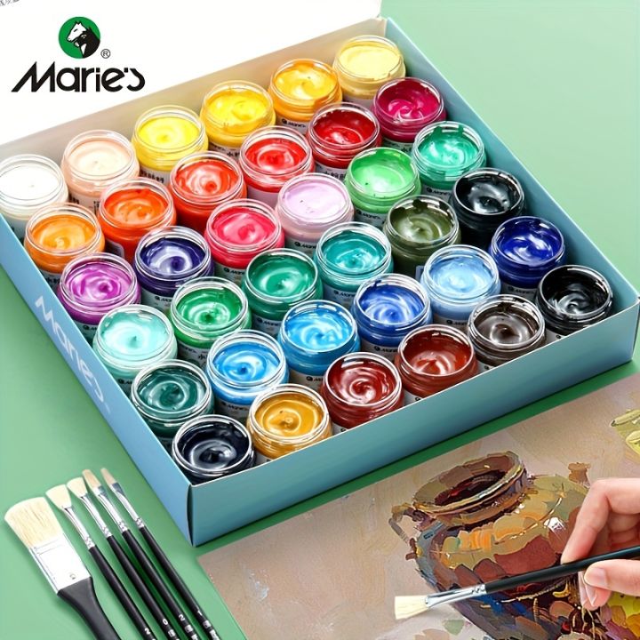 Bộ Màu Gouache 12 Màu Của Marie, Mỗi Chai 50ml, Chất Màu Gốc Nước Đậm ...