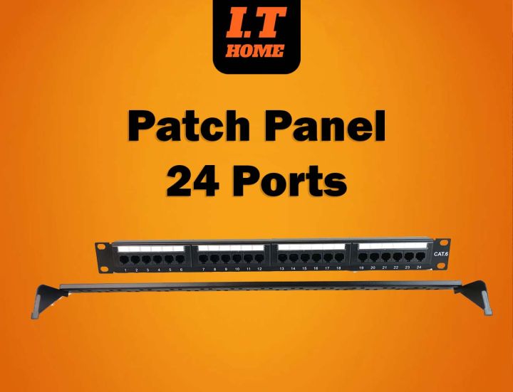 Patch Panel 24 Ports│19inches│Cat6│For Gigabit Network, Ethernet, and ...