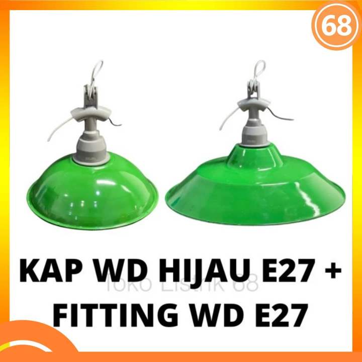 Kap Lampu Satu Set Jalan WD Hijau Gantung E27 + Fitting WD E27 | Lazada Indonesia