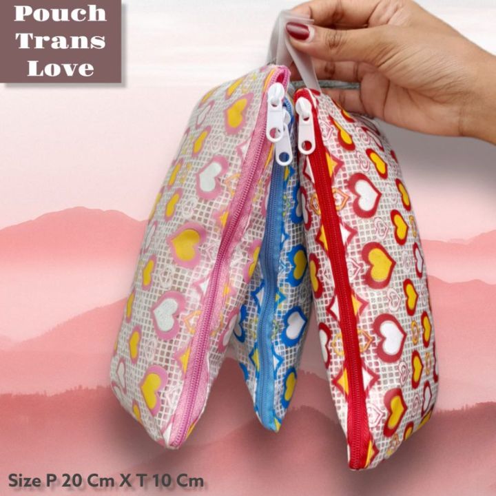 POUCH TRANSPARAN ZIPPER LUCU / POUCH TRANSPARAN AESTHETIC | Lazada ...