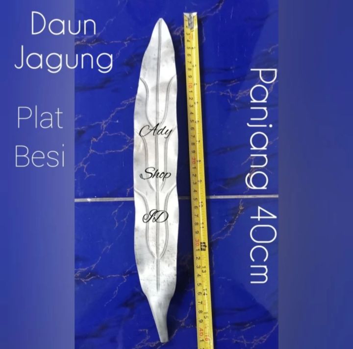 Daun jagung klasik ukuran 5½ x 40 cm bahan besi plat aksesoris hiasan ...