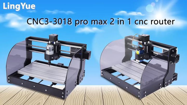 【จัดส่ง2วัน】อัพเกรด CNC 3018 Pro-M: เครื่องแกะสลัก Pcb 3 แกน + เราเตอร์ ...