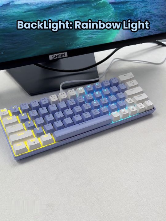 With Arrow Keys 】 ZIFRIEND T62 63 Keys Mechanical Keyboard Wired Mini Gaming Keyboards ABS ...