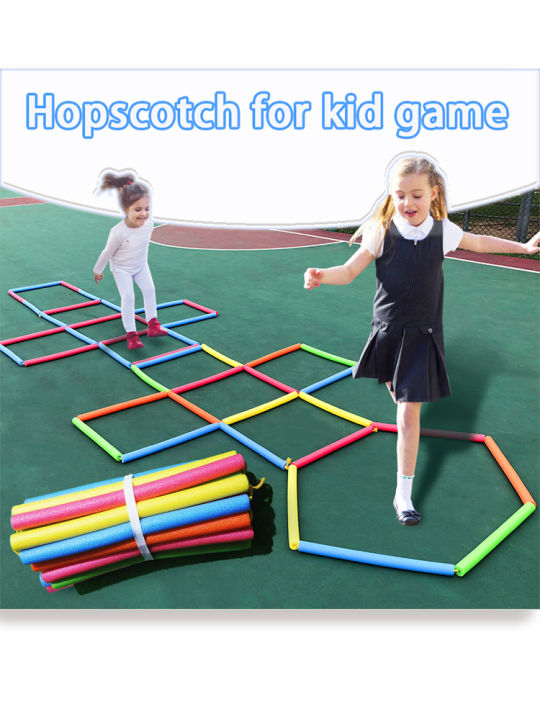 Hopscotch Kids Jump Lattice Game Training Sport Toys Foam Sticks Baby ...