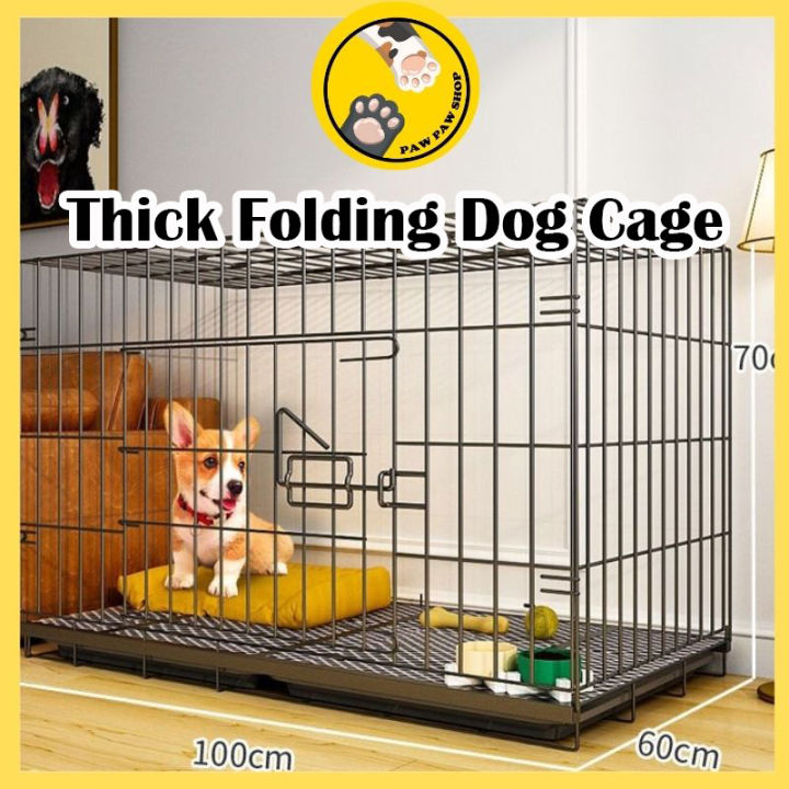 Paw Dog Cage Large Dog Indoor Household Pet Cage With Toilet Thickened ...
