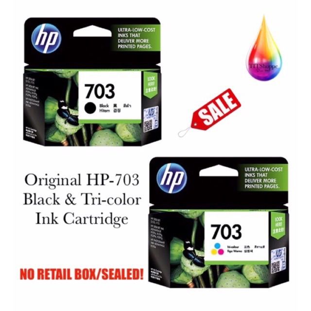 Genuine HP 703 Black or Tri-color Ink Cartridge | Lazada PH
