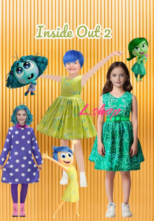 Inside Out 2 Costume Dress Separate Accessories (Joy, Disgust,Envy ...