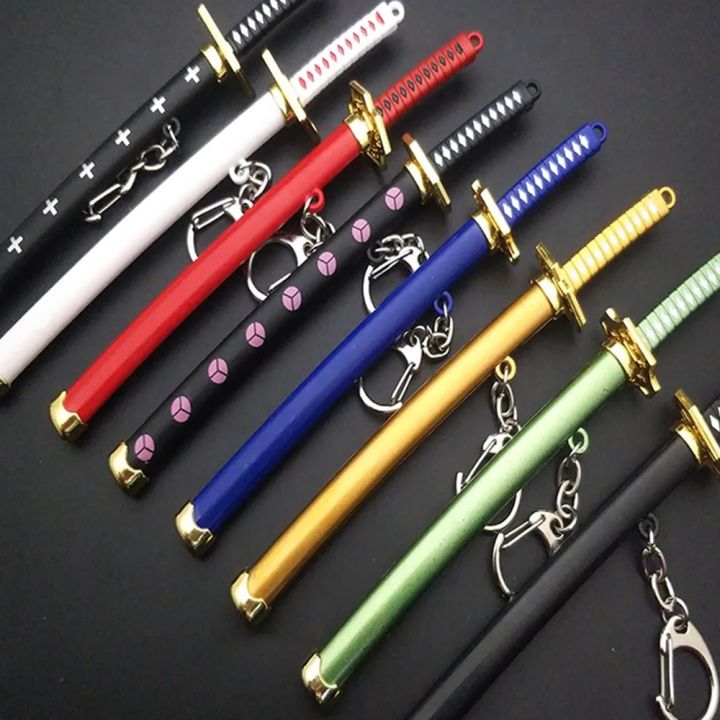Anime One Piece Eight Color Roronoa Zoro Sword 15cm Keychain Women Men ...