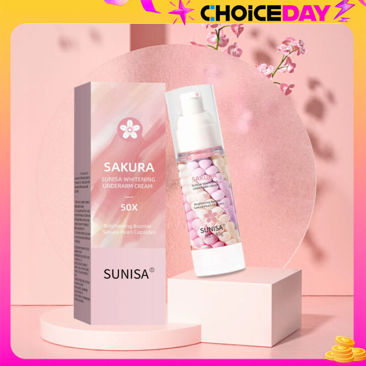 SUNISA Sakura Underarm Whitening Cream Glutathione 40g Ceramide Body ...
