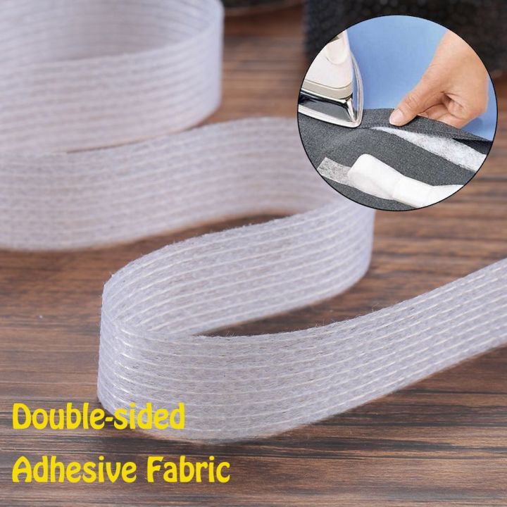 OKKFINE 50m/roll Clothes Iron on Interlining Sewing roll Adhesive fabric Double-sided Hem tape ...
