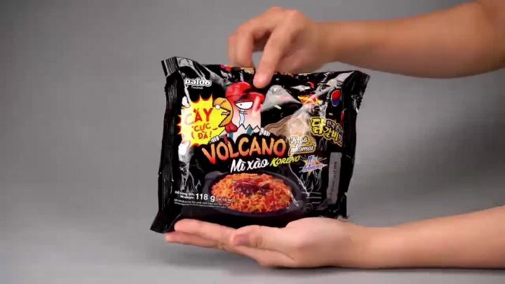 [SET 5 GÓI] - PALDO - Mì xào Koreno Volcano Gà cay phô mai, Mì xào khô ...