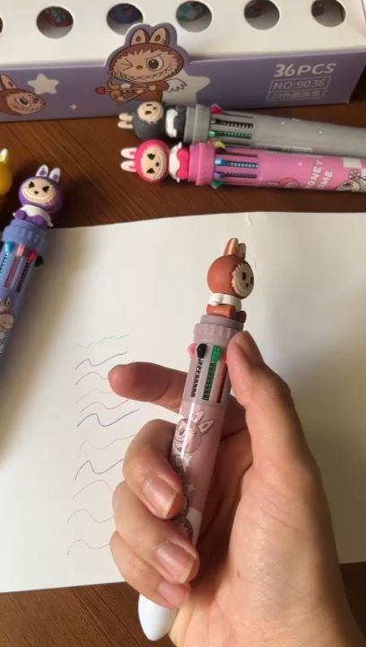 Pen Labubu 10 Warna Pulpen Cetek 10 Warna Labubu | Lazada Indonesia