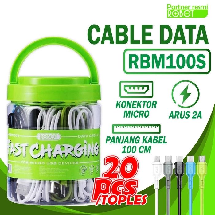 Kabel Data Robot RBM 100S Fast Charging Micro USB dan Type C USB ...