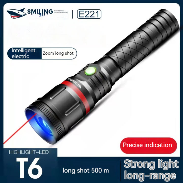 Smiling-Shark-E221-Super-Bright-Torchlight-Laser-Flashlight-Strong ...