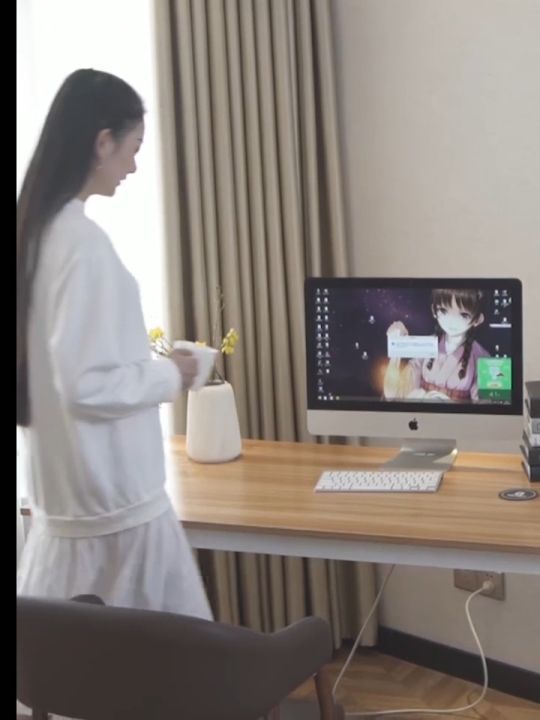 JMS Office desk 1.6CM thick solid wood computer desk durable desktop ...