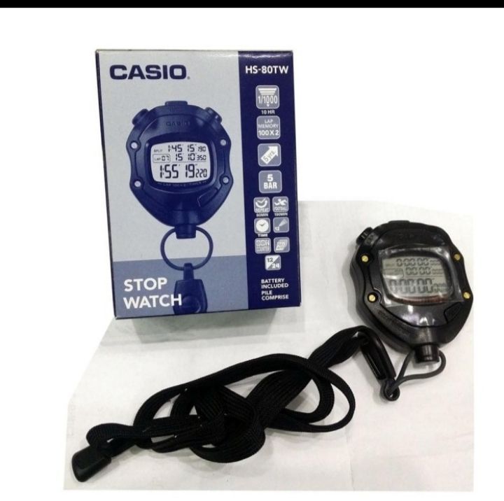 CASIO STOPWATCH HS 80tW STOPWATCH 100 LAP | Lazada Indonesia
