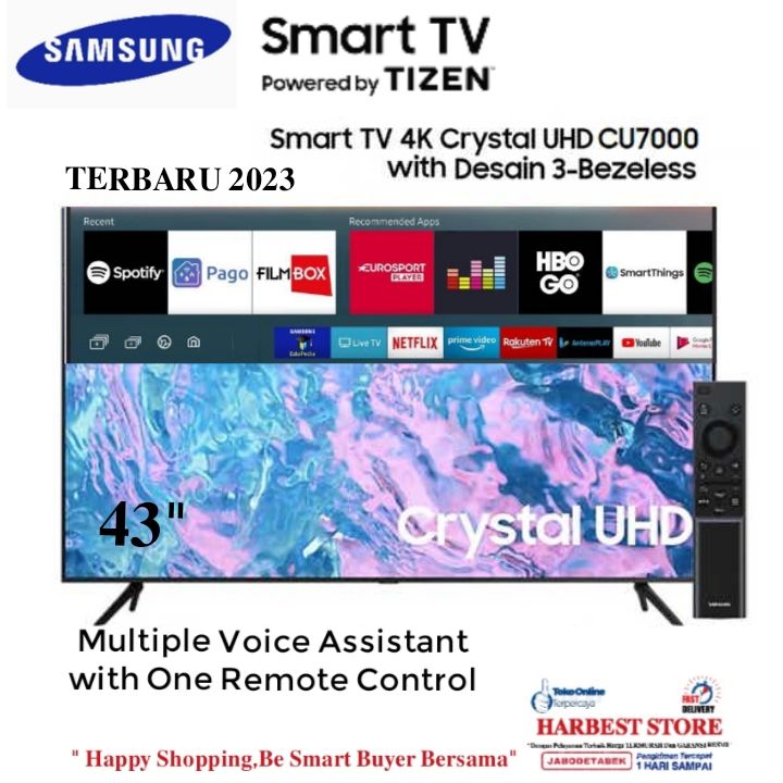 TERBARU 2023! SAMSUNG CRYSTAL 4K UHD SMART TV 43 INCH GOOGLE VOICE ...