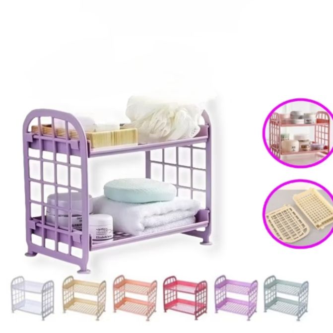 Rak Plastik Susun Mini/Rak 2 Susun Mini /Rak Meja Mini 2 Tingkat /Rak ...