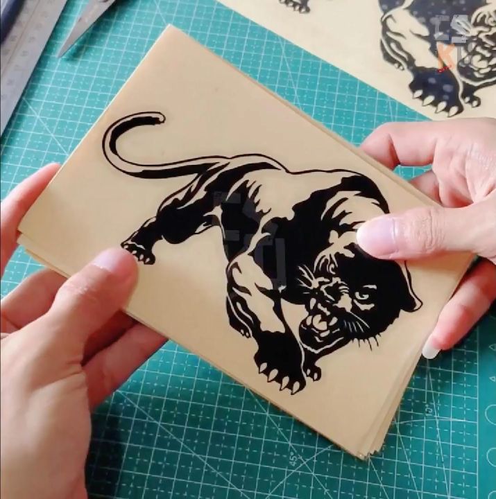 Cutting Stiker Black Puma Variasi Motor Mobil Sticker Macan Harimau ...