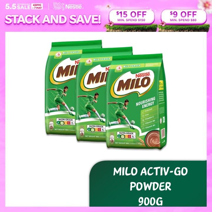 [Bundle of 3] MILO ACTIV-GO Regular Powder Refill Pack (900g) | Lazada ...