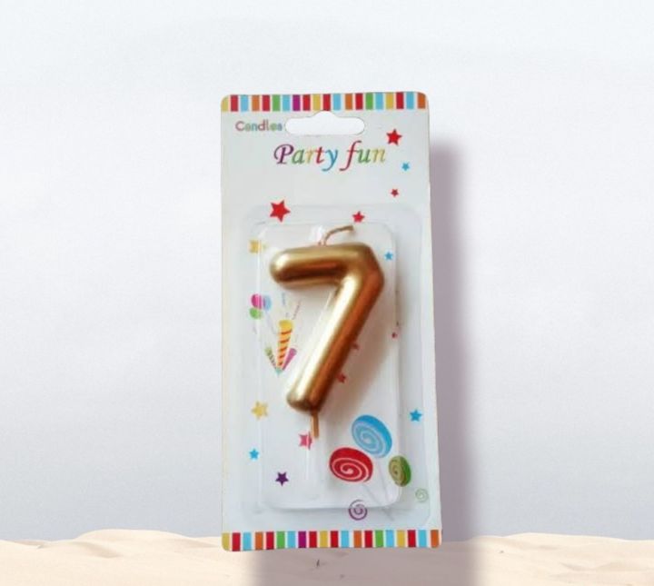 lilin angka 7 tujuh gold emas ulang tahun | Lazada Indonesia