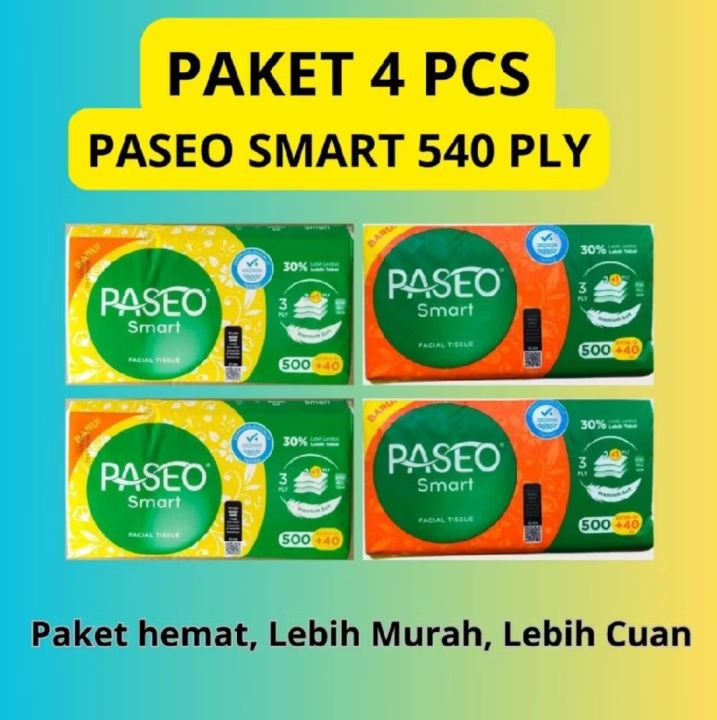 PASEO PAKET 4 PCS Tissue Smart 540 Ply (500+40) 3 Ply facial Tisu Tissu ...