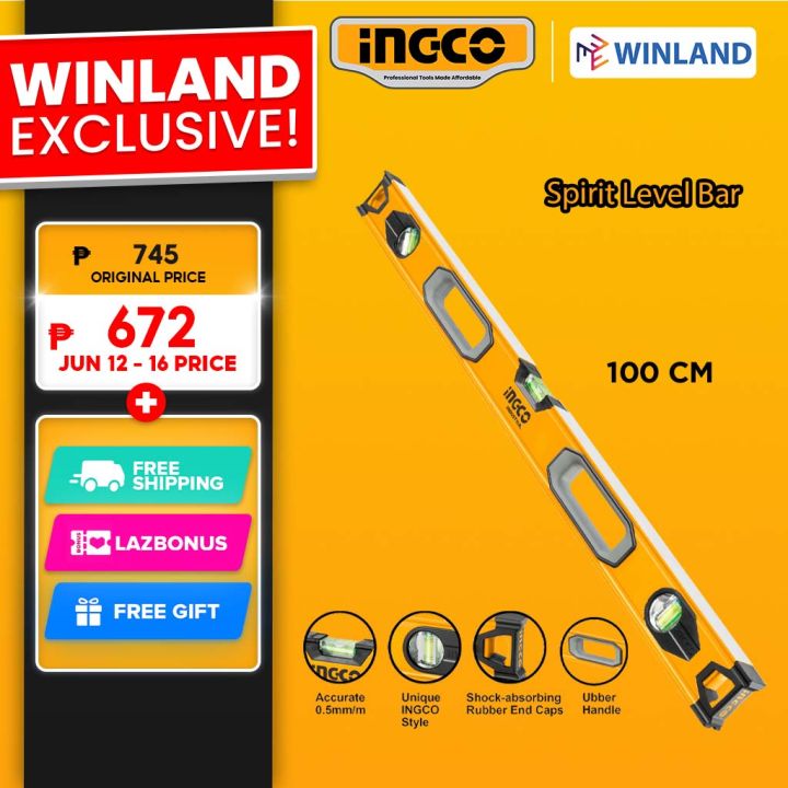 Ingco by Winland Spirit Level 100 cm HSL08100 Level Bar ING-HT | Lazada PH