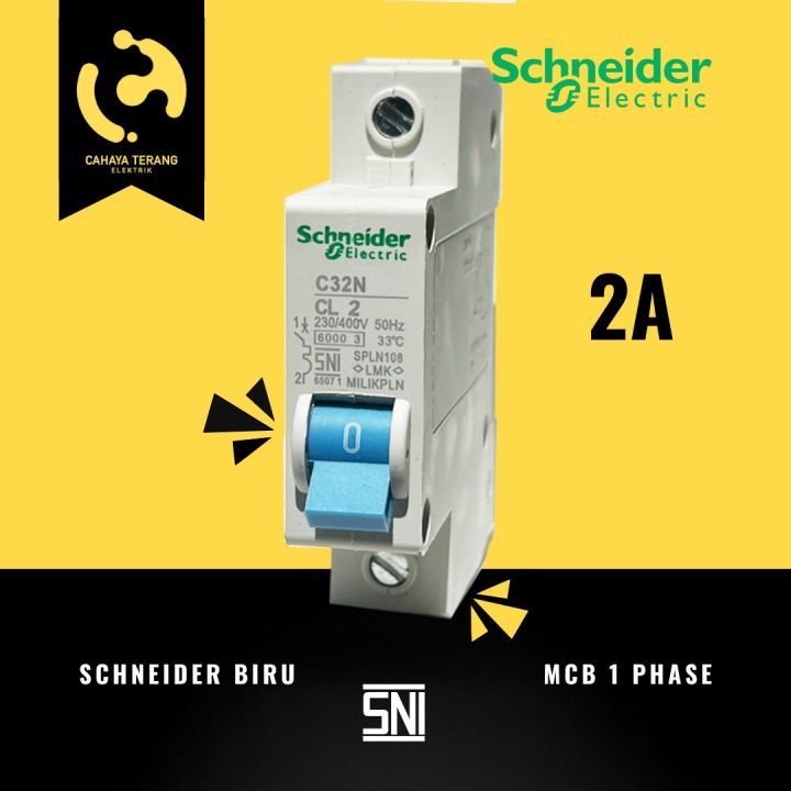 MCB SCHNEIDER BIRU 2A,4A,6A,10A,16A,20A,25A,32A,35A | Lazada Indonesia