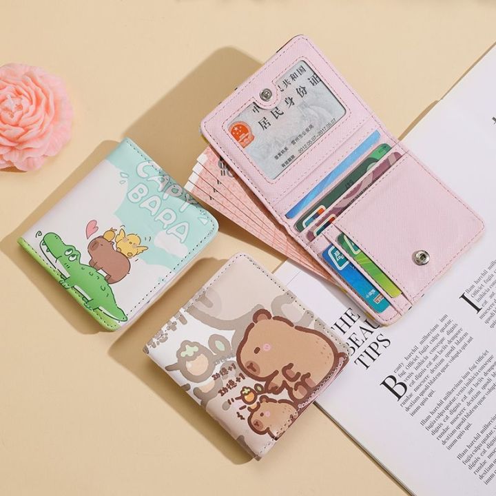 Cute Capybara Coin Purse Mini Bifold Cartoon Wallet for Girls Creative ...