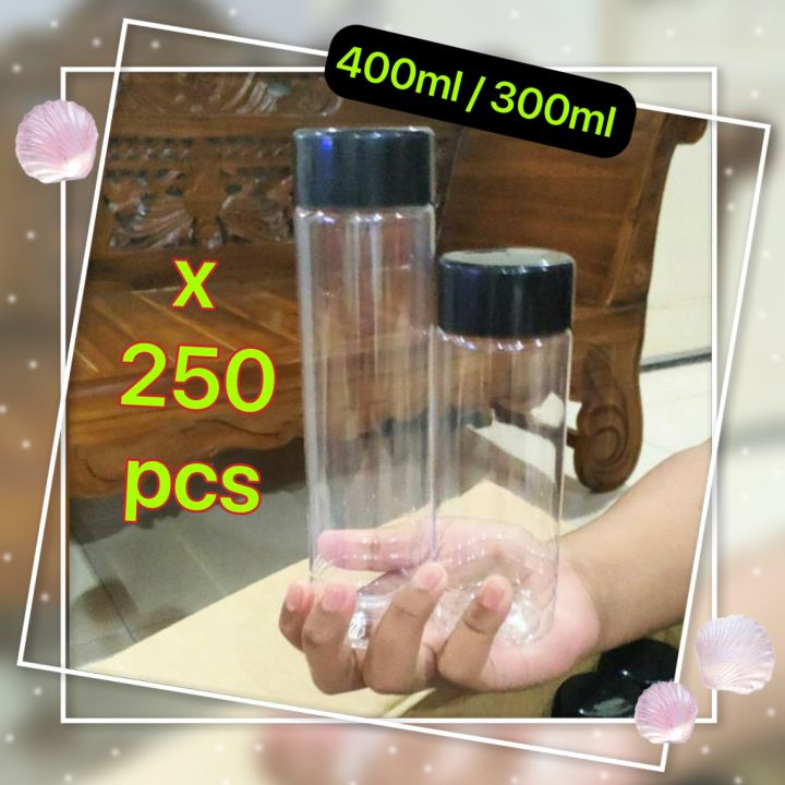 (250pcs) 400ml / 300ml Big Cap Botol Plastik Juice Bottle Milk Tea Bottle Coffee Disposable Pet ...