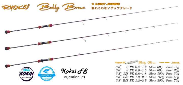 RYOKO Bobby Brown Light Jigging rod คันจิ๊กอีกรุ่นยอดนิยมจากค่าย RYOKO ...
