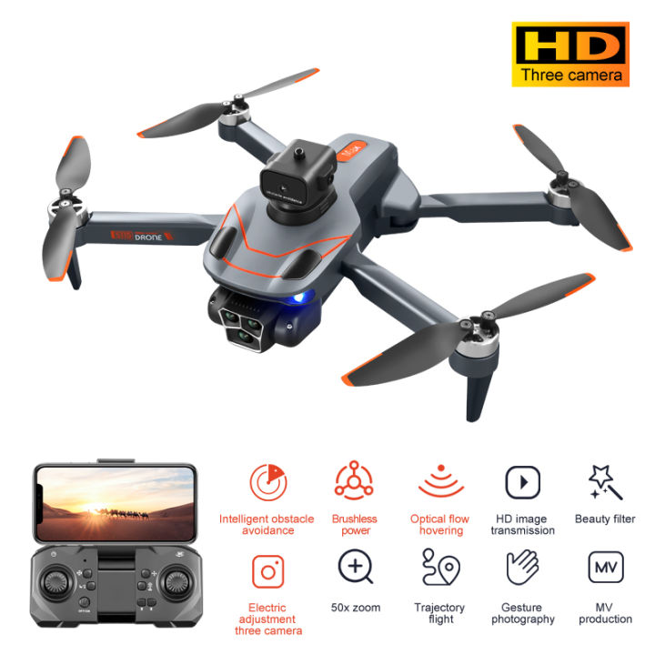 New S115 RC Drone 8K Professinal With Three Camera Wide Angle Optical ...