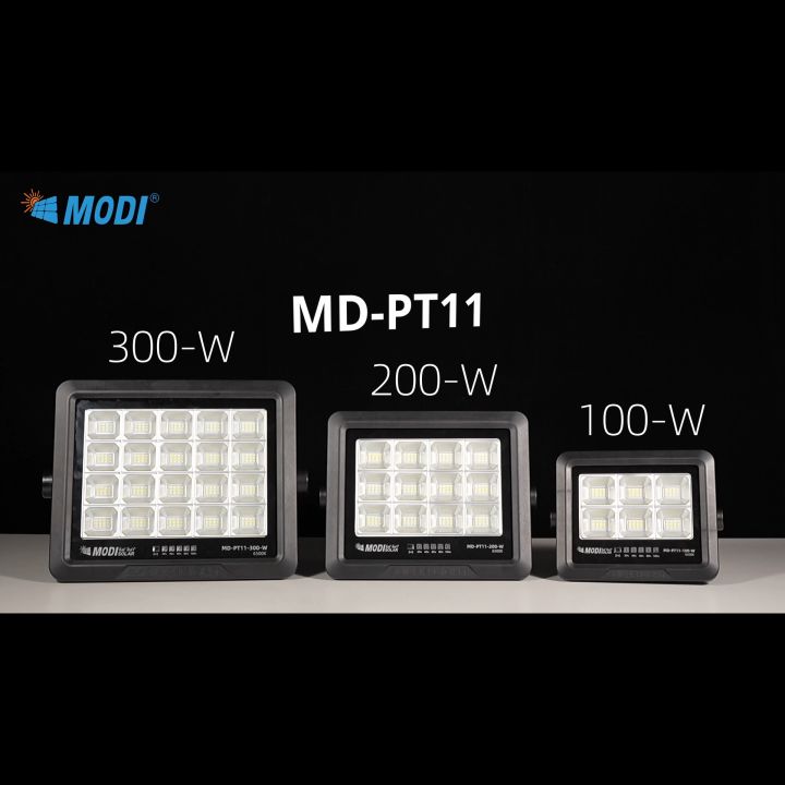 MODI ไฟสปอตไลท์โซล่าเซลล์ 100W200W300W แสงขาว Day light รีโมทคอนโทรล ...