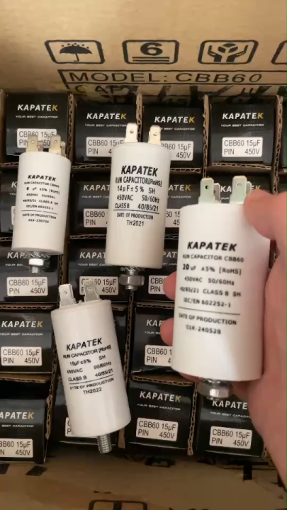 แคปรัน 12ไมโคร ชนิดสกรู น๊อต KAPATEK คาปาซิเตอร์ Run capacitor 12uF ...