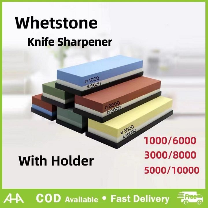 Sharpening Stone 2 Side Grit 1000/6000 3000/8000 Whetstone Set Kitchen ...