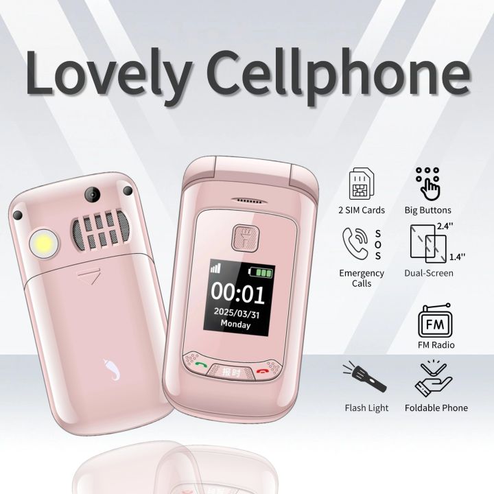 Affordable Small Senior Flip Phone Spped Dial Big Button Dual Screen ...