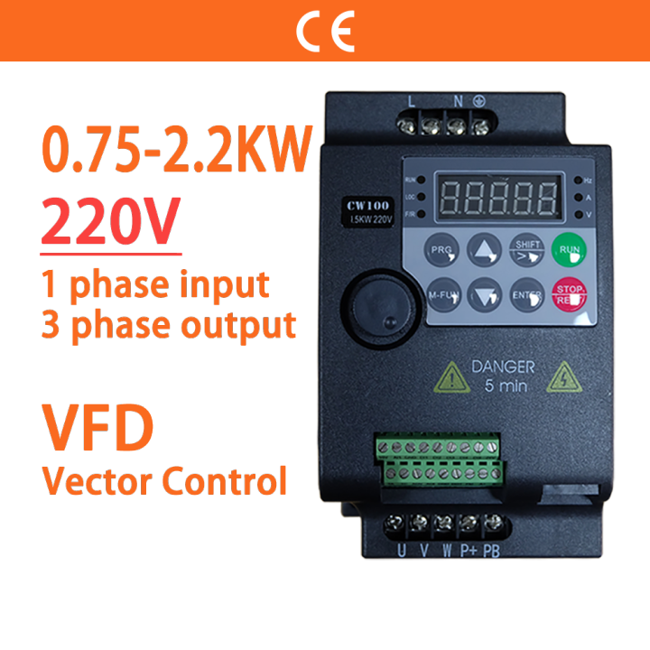 220V 0 75KW/1 5KW/2.2KW 1HP/2HP/3HP ประหยัด Mini VFD Variable Frequency ...