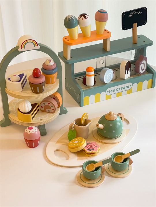 Wooden Tea Pot Kitchen Playset for Boys And Girls Pretend Play Ice ...