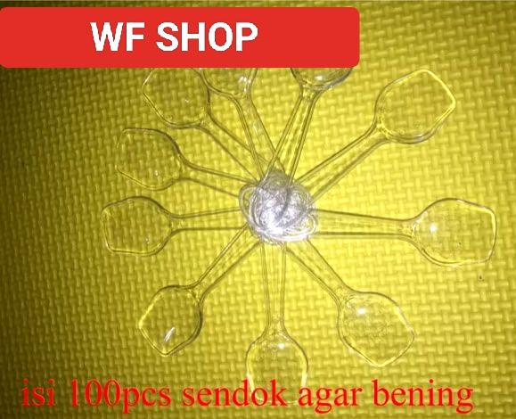 Isi 100pcs SENDOK SEKOP BENING skop plastik BENING plastik kecil mini ...