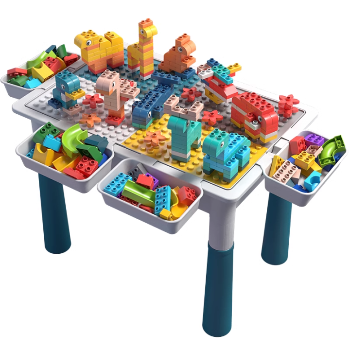 Children's Building Block Table Multi-Functional Large Particle Baby ...