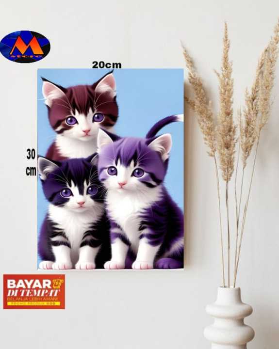 HIASAN DINDING TEMA KUCING/POSTER KAYU GAMBAR KUCING/POSTER TEMA GAMBAR ...