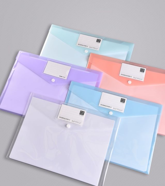 A4 Clear File Folder Clear Folder with ID pocket label Stationary ...