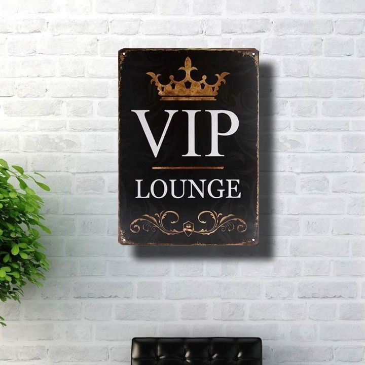 TrendsPH VIP Lounge Tin Metal Plate Wall Decor 30x20cm | Lazada PH