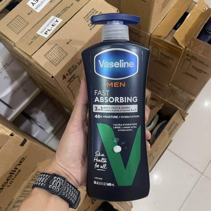 Vaseline Men Fast Absorbing Body & Face Lotion 600ml. | Lazada.co.th