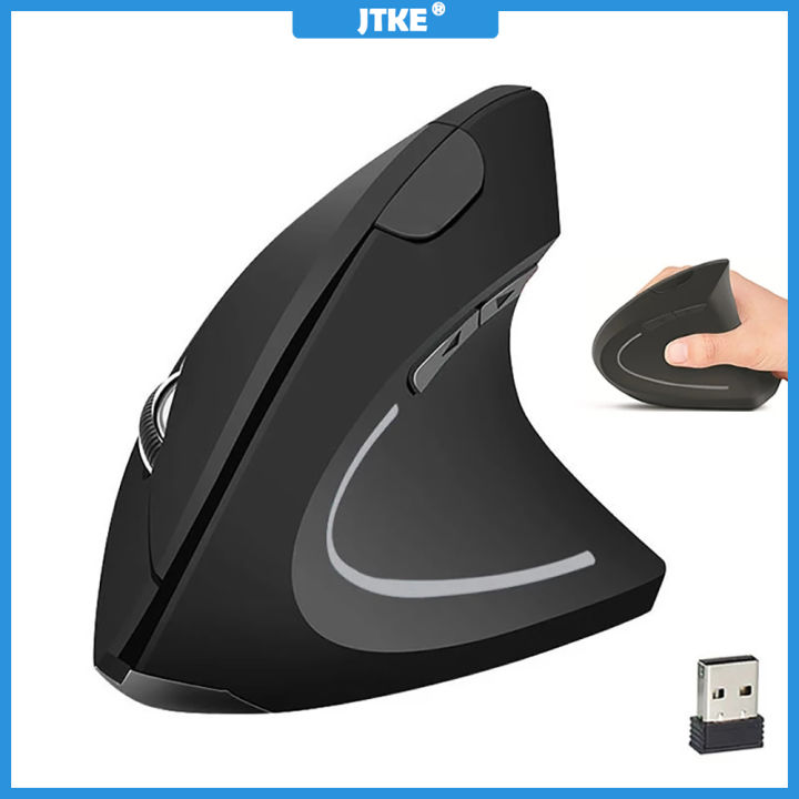 JTKE Wireless Mouse Vertical Gaming Mouse USB Computer Mice Ergonomic ...