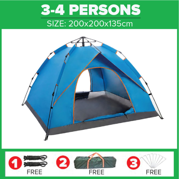 Kaisa Villa Tent 2/4/6 people Automatic Camping Tent Double Doors Tent ...