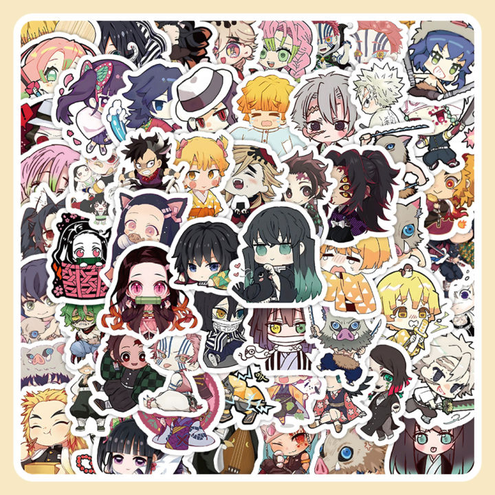 60pcs Cute Cartoon Anime Demon Slayer Anime Stickers Decoration Laptop ...